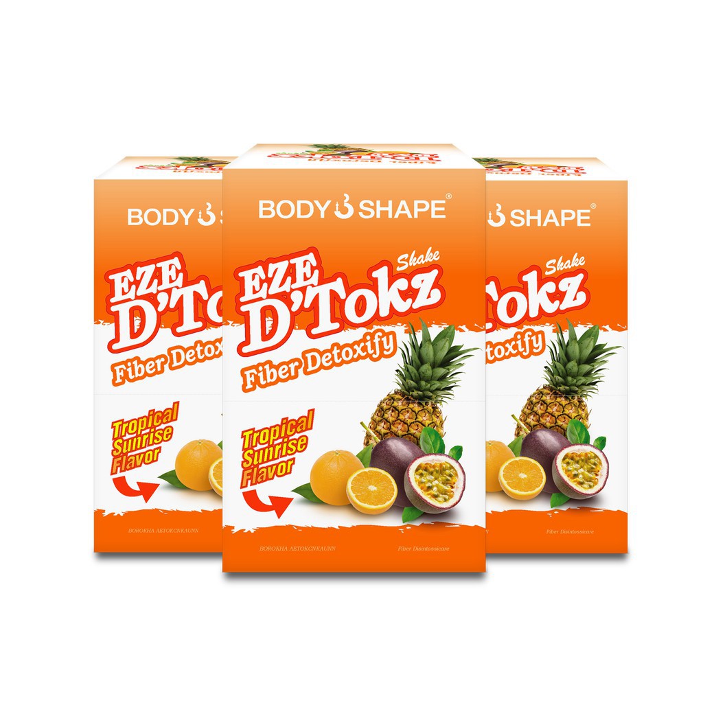 Body Shape(บอดี้ เชป) EZE D'Tokz shake ผงชงดีท็อกซ์ ชุด 3 กล่อง กลิ่น ...