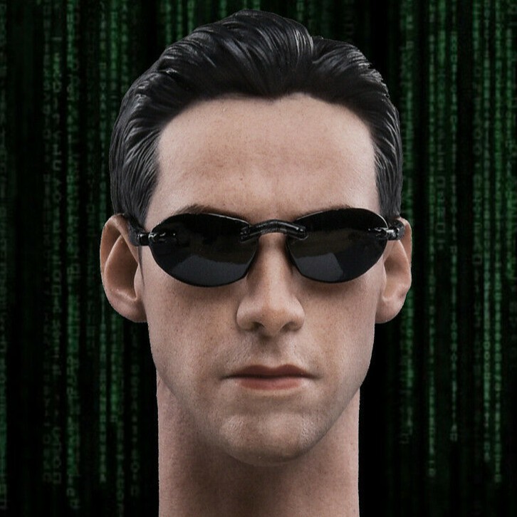 Jxtoys JX033 1/6 Scale Keanu Reeves The Matrix Neo Head Sculpt โมเดลหัว ...