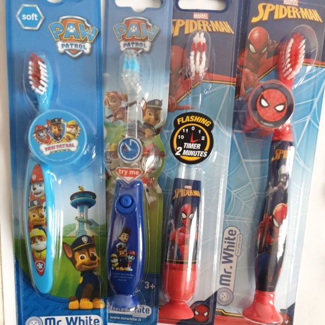 👍 แปรงสีฟันเด็ก Paw Patrol, Spider man, Princess เหมาะสำหรับเด็ก 3 ...