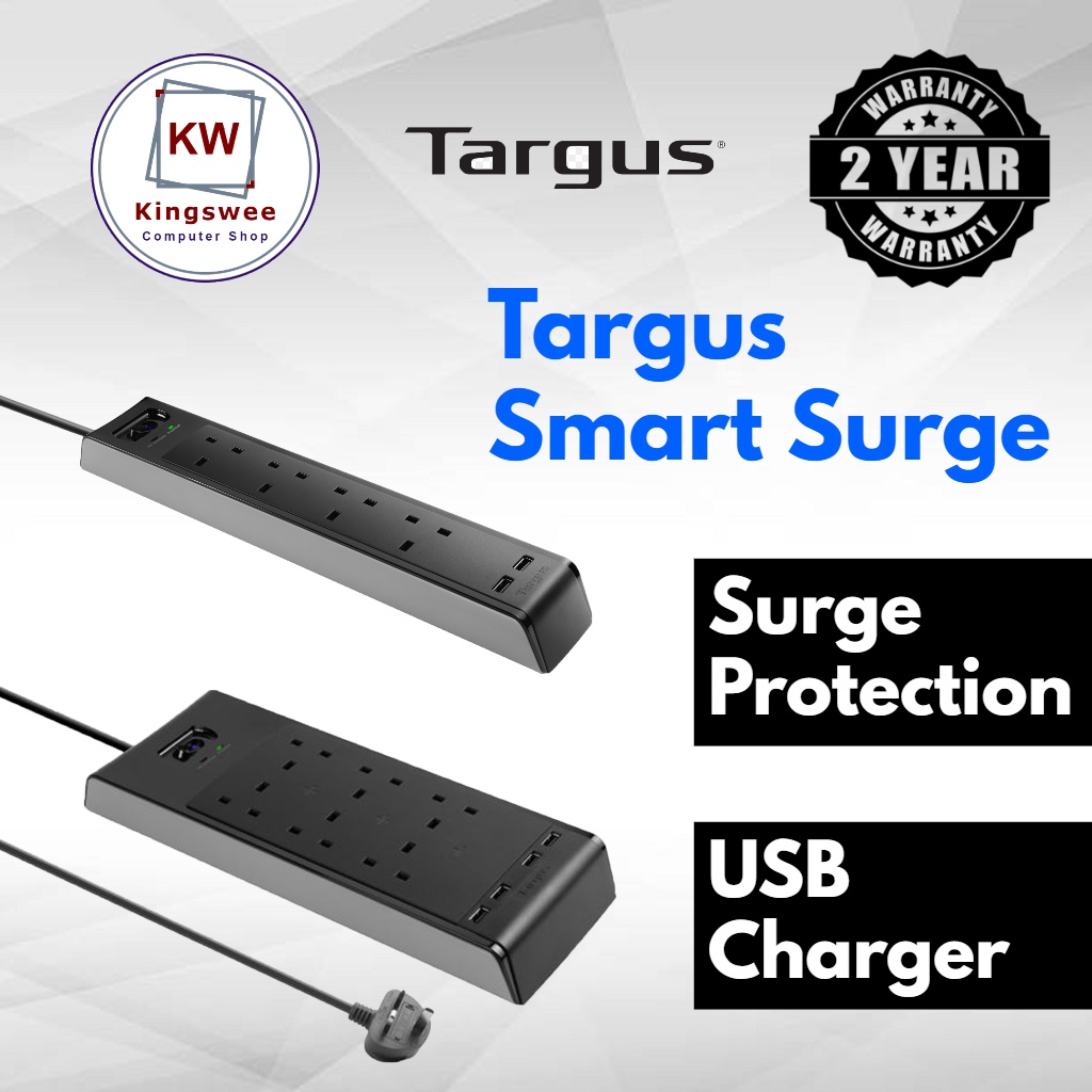 Targus Smart Surge 4 Smart Surge 6 พร้อมพอร์ต USB ป้องกันไฟกระชาก - APS10AP / APS11AP | Shopee ...