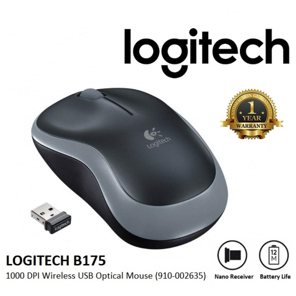 ⚡️ของแท้!!⚡️MOUSE (เม้าส์ไร้สาย) LOGITECH B175 Wireless Mouse 2.4GHz ประกัน 1 ปี | Shopee Thailand