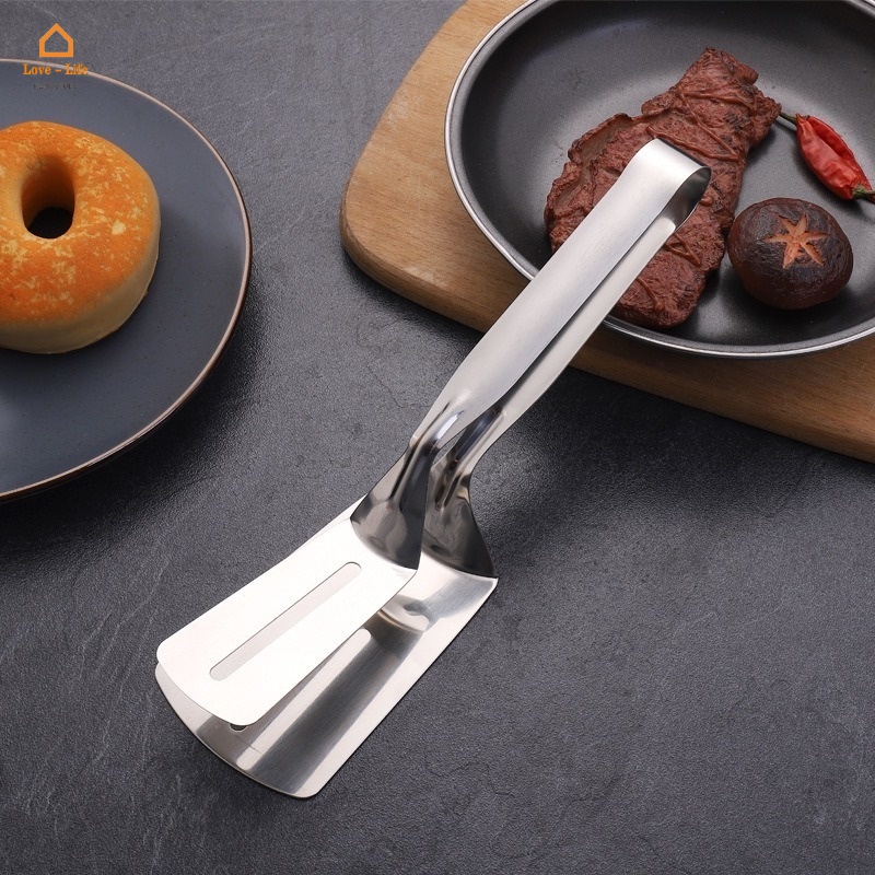 [Stock] Steak Clamp Fried Fish Shovel Multifunctional Tong/ Stainless ...