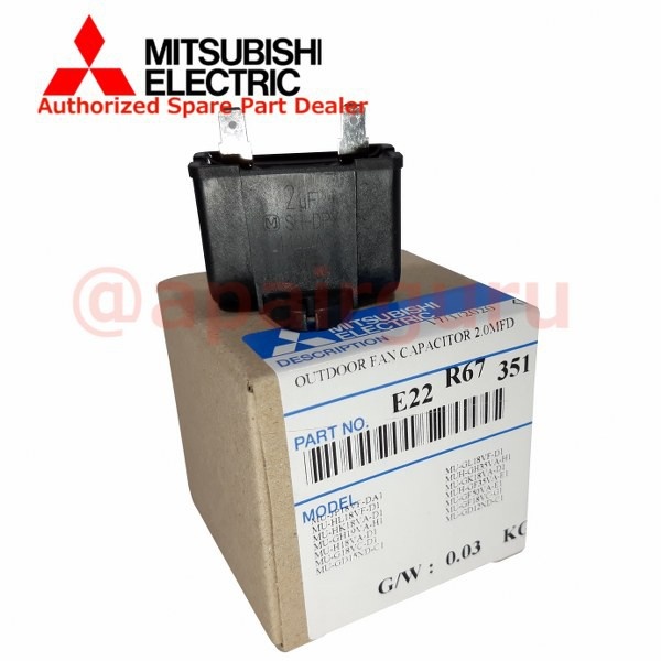 MITSUBISHI รหัส E22R67351 FAN MOTOR CAPACITOR 2.0 mf ( 2 MDF / uF ) แค ...