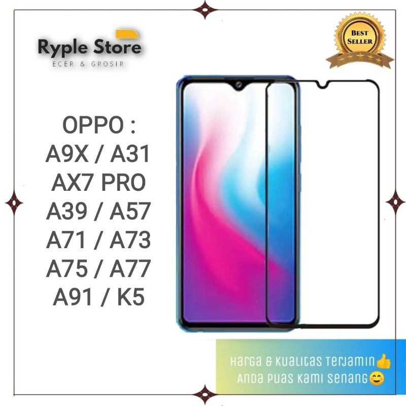กระจกนิรภัยแบบเต็มหน้าจอ/กระจกนิรภัยoppo A9X A31 AX7 Pro A39 A57 A71 A73 A75 A77 A91 K5 | Shopee ...