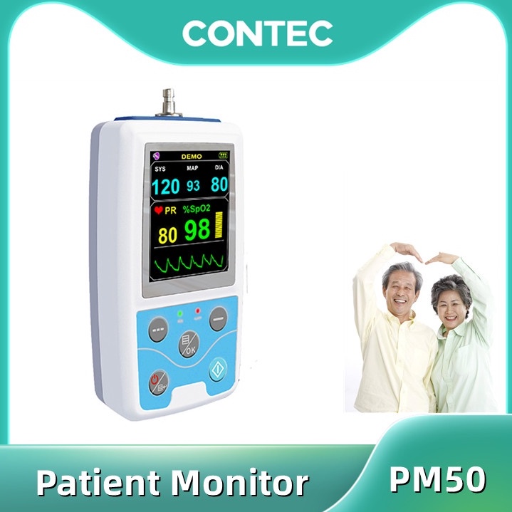 Contec PM50 เครื่องวัดอัตราชีพจร Patient Monitor NIBP SPO2 24 ชั่วโมง ...