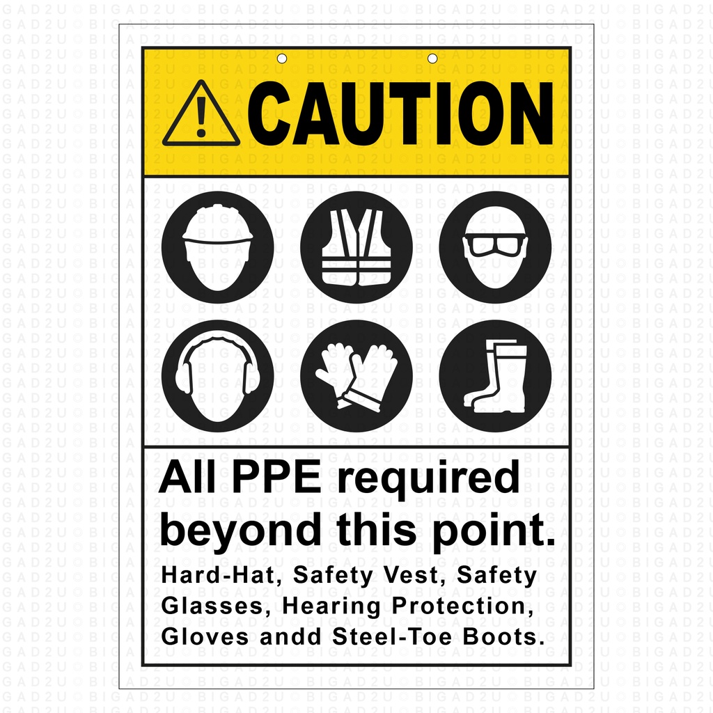 2 แพ็ค ใช้ PPE ด่วน Beyond This Point Sign 10x14 นิ้ว | Shopee Thailand