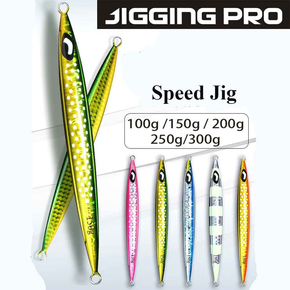Jiggingpro Glow in the dark น้ําเค็มแนวตั้ง Jig 100g 150g 200g 250g 300g Speed Jigs ตะกั่ว ...