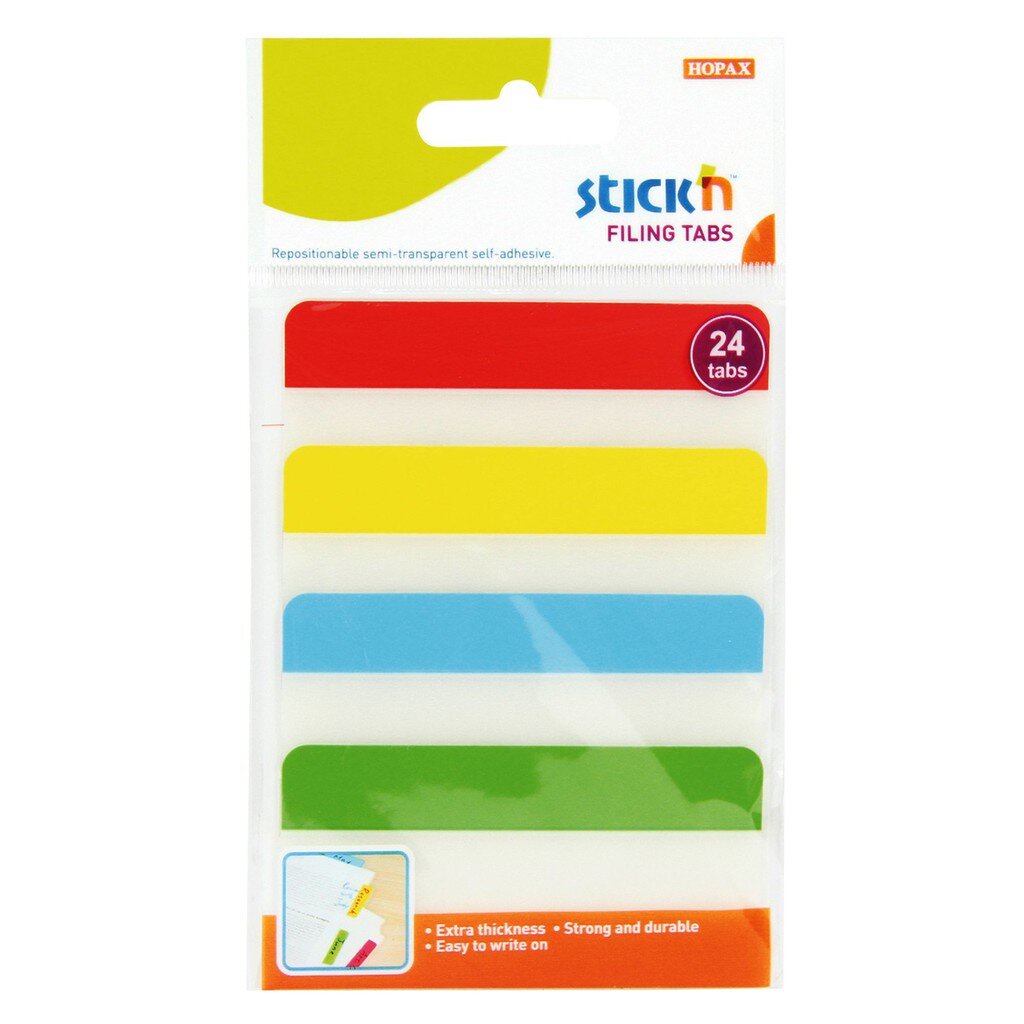 ฟิล์มโน้ตดัชนี ชนิดแข็ง Filing Tabs STICK’N #21609 ขนาด 38×76 มม. (4 ...