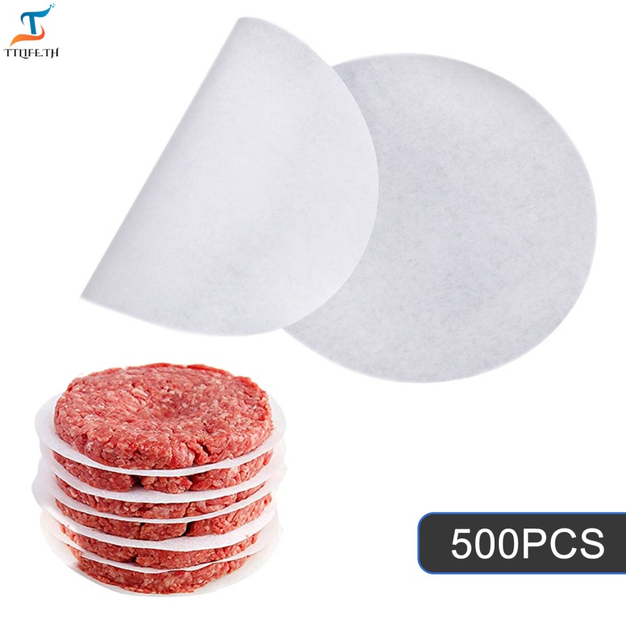 【ภายในประเทศ】 500pcs Hamburger Patty Paper, 4.5IN Non-Stick Wax Papers ...