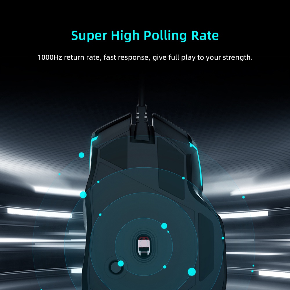 ♣MG301 Gaming Mouse USB Wired Gamer Kailh Fretting 16000DPI with RGB ...