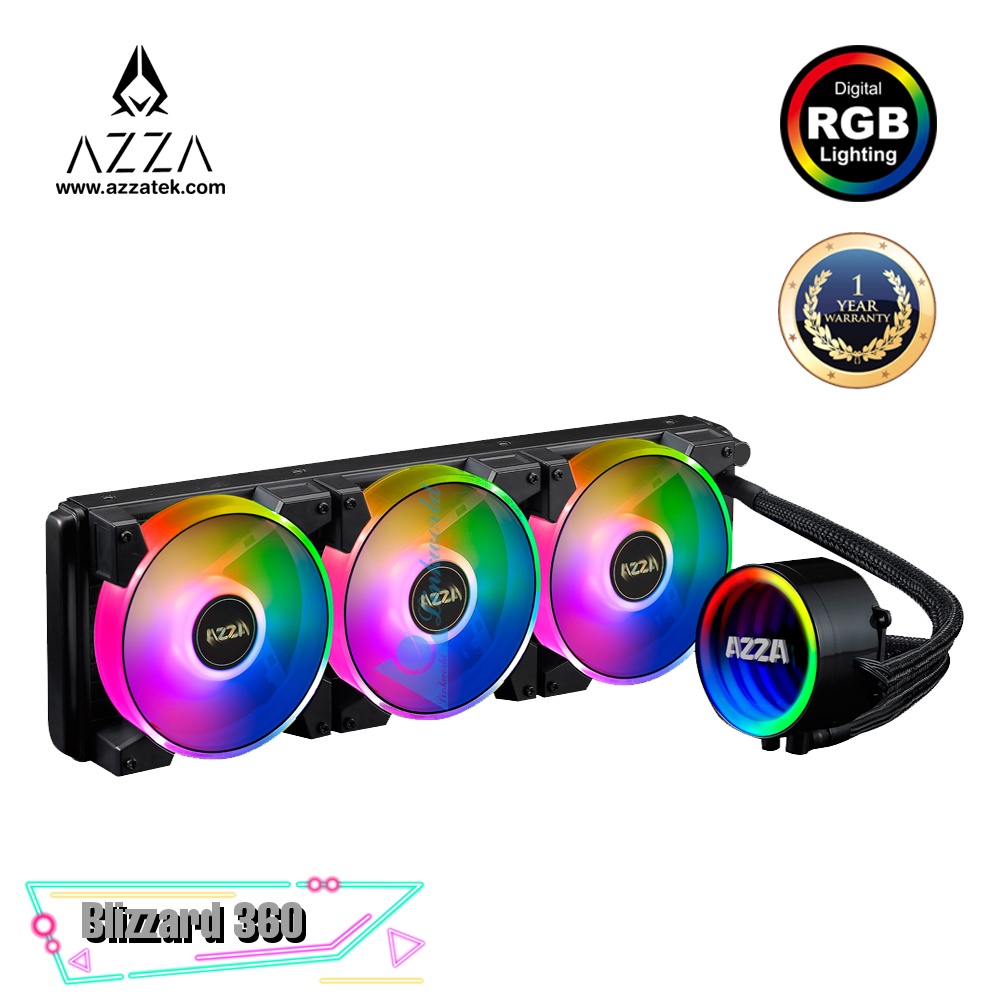 AZZA Blizzard ARGB CPU Liquid Cooler LCAZ 360R | Shopee Thailand