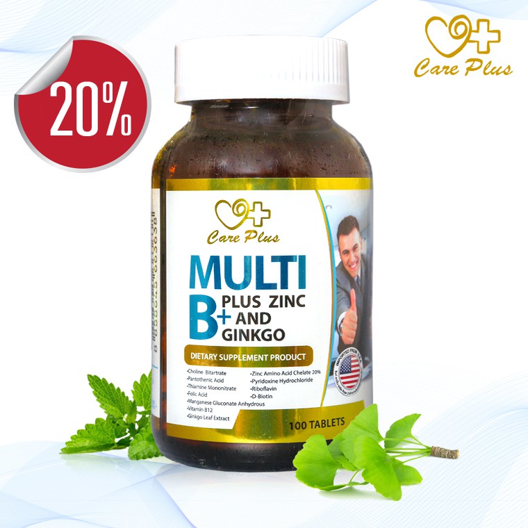 Care Plus Multi B Plus Zinc and Ginkgo 100 tablets | Shopee Thailand