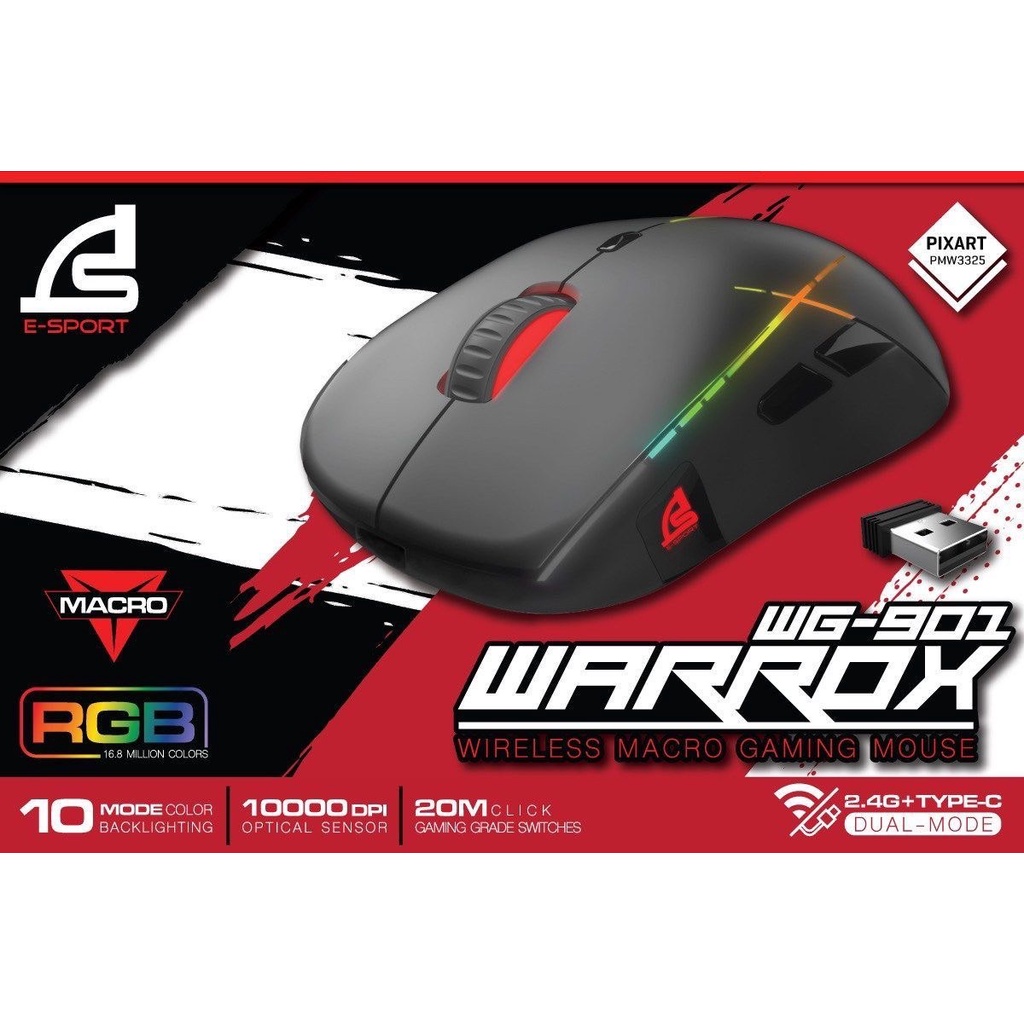 SIGNO E-Sport VORTEX Wireless Macro Gaming Mouse รุ่น WG-900/WG-901 ...