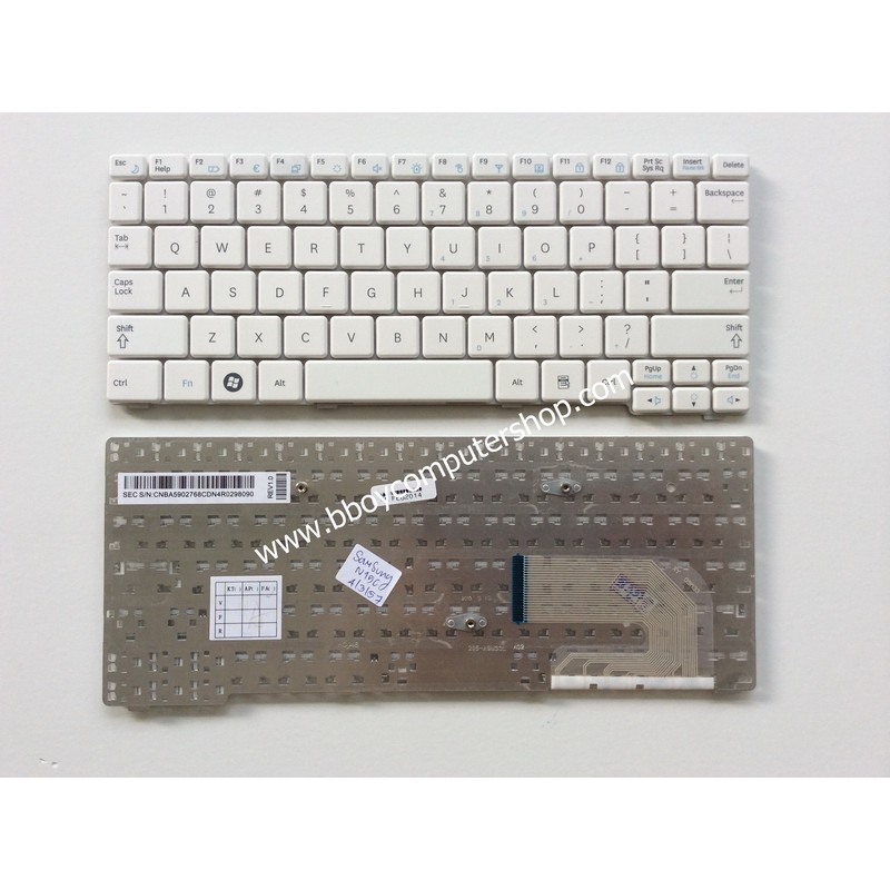 SAMSUNG Keyboard คีย์บอร์ด SAMSUNG N148 N150 N158 NB20 NB30 สีขาว ...