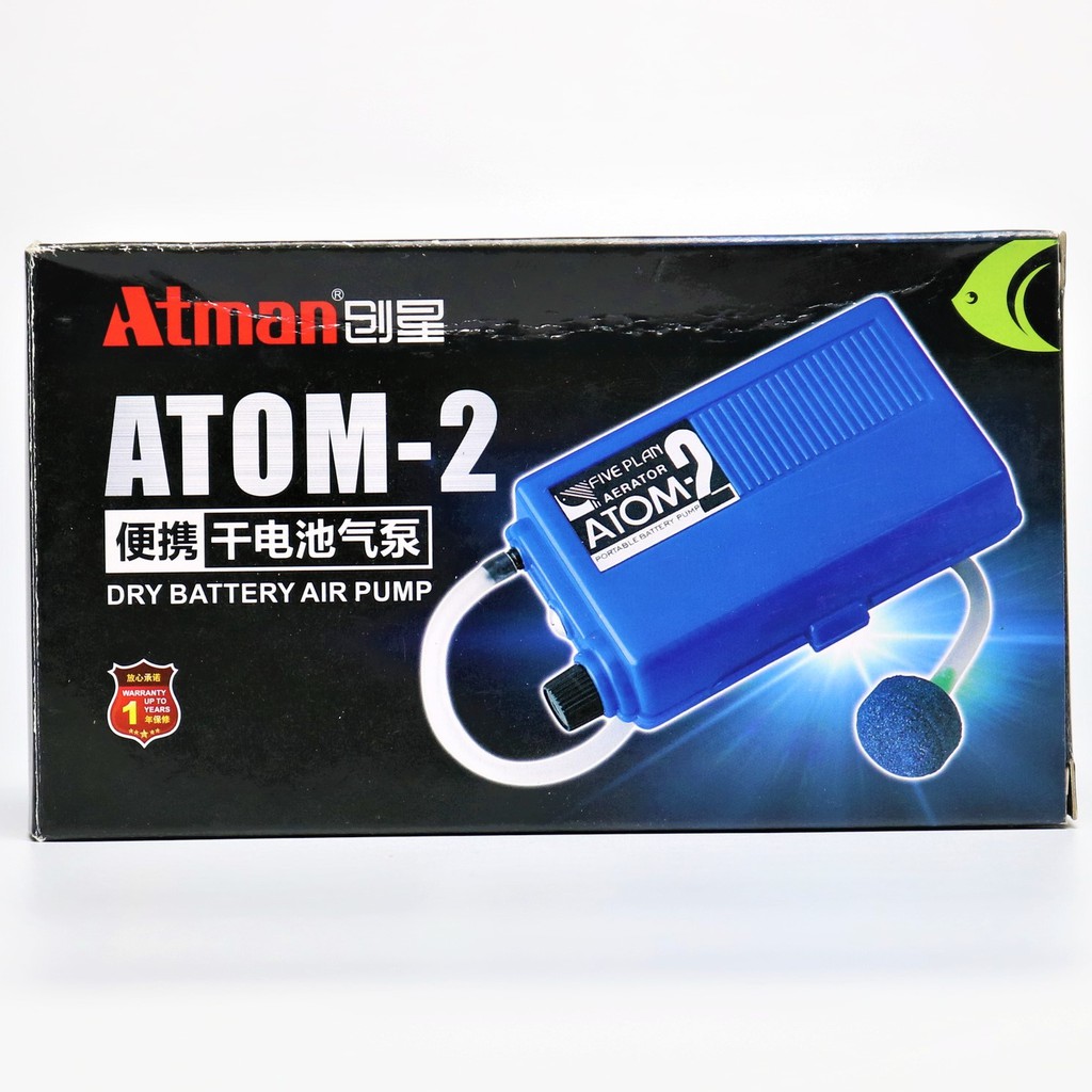ปั๊มลมใส่ถ่าน Atman ATOM-2 | Shopee Thailand