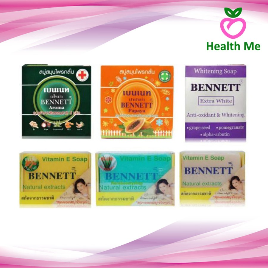 [PACK3] Bennett soap Vitamin C&E สบู่ เบนเนท สบู่ก้อน 6 สูตร Aroma ...