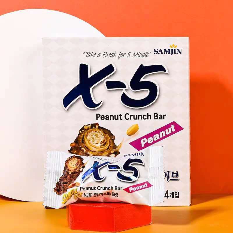 Samjin X5 Chocolate Bar X-5 Peanut Sandwich Hazelnut Brownie 36g ...