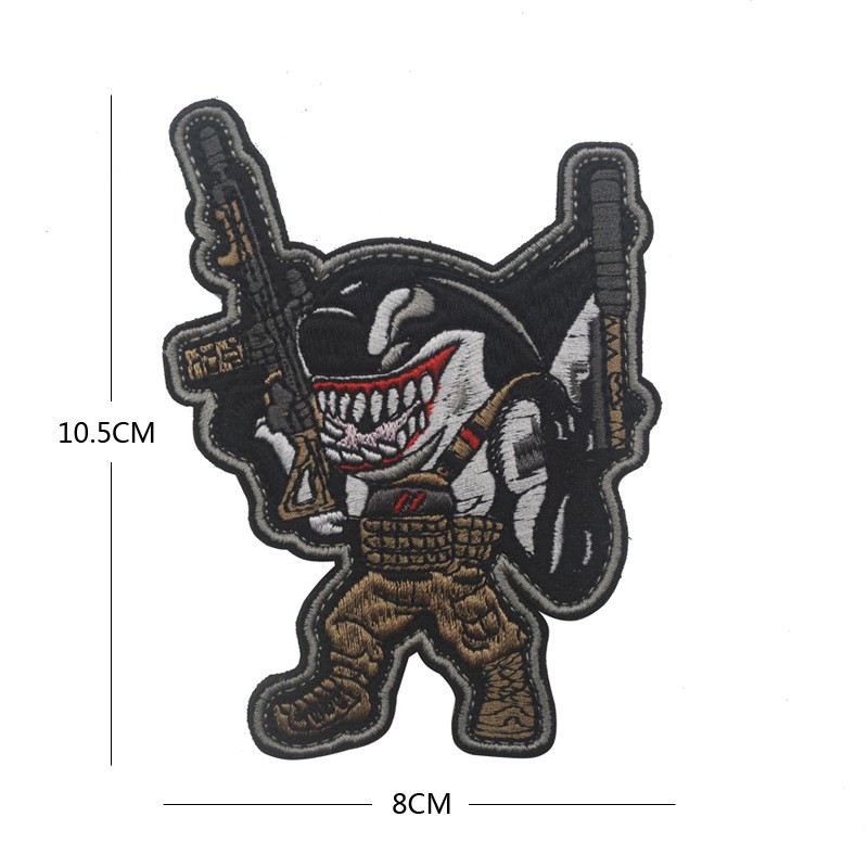 Animal head patch tactical patch badge armband feather shark rabbit ...