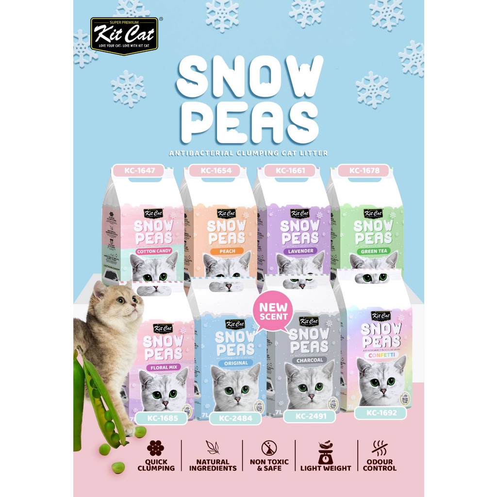 Kit Cat Snow Pea ทรายแมวถั่วลันเตา ขนาด 7L | Shopee Thailand