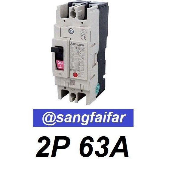 MITSUBISHI MCCB เบรคเกอร์ มิตซู No Fuse Breaker NF63CV 2P 40A, 50A , 63A รุ่น NF63-CV | Shopee ...