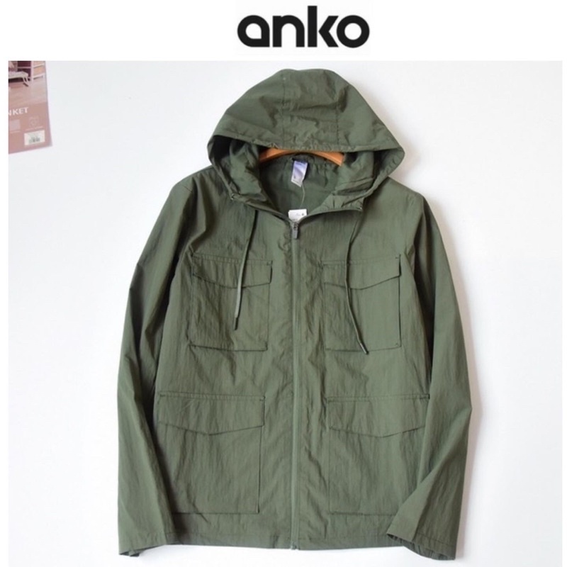 เสื้อฮู้ด ผู้ชาย เสื้อทหาร Jacket เขียวทหาร แบรนด์ ANKO ACTIVE (JK521 ...