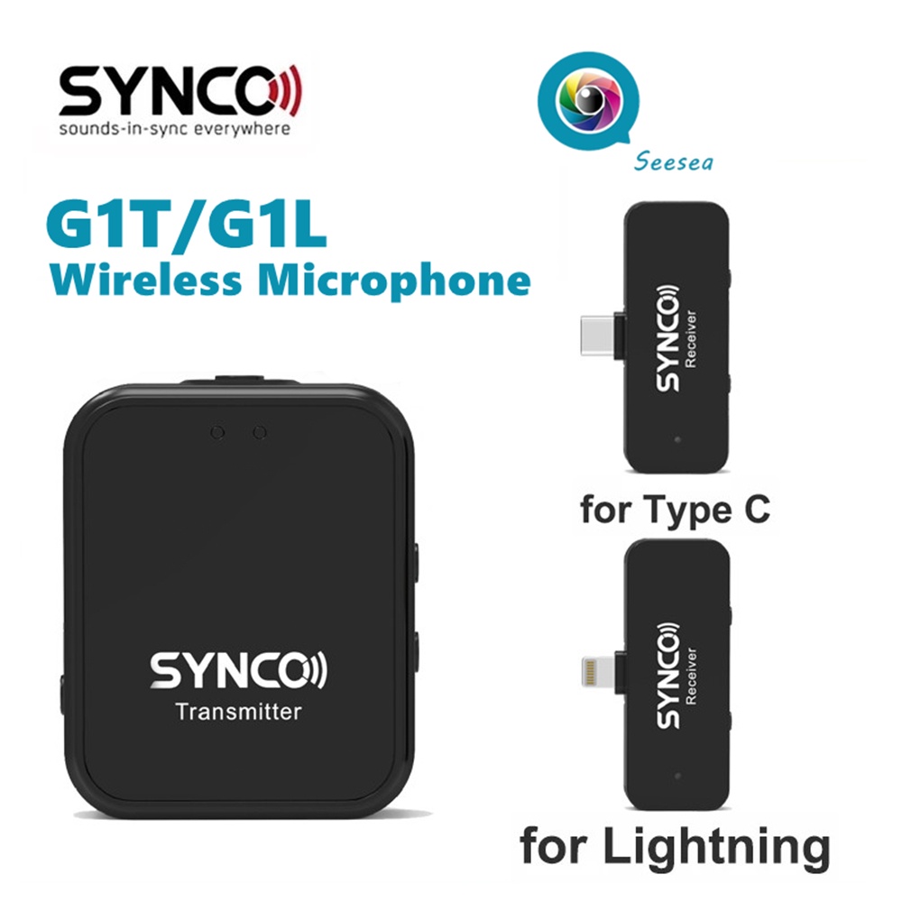 Synco G1T / G1L ไมโครโฟนไร้สาย 2.4GHz สําหรับ Android iOS รองรับสมาร์ทโฟน ตรวจสอบแบบเรียลไทม์ ...