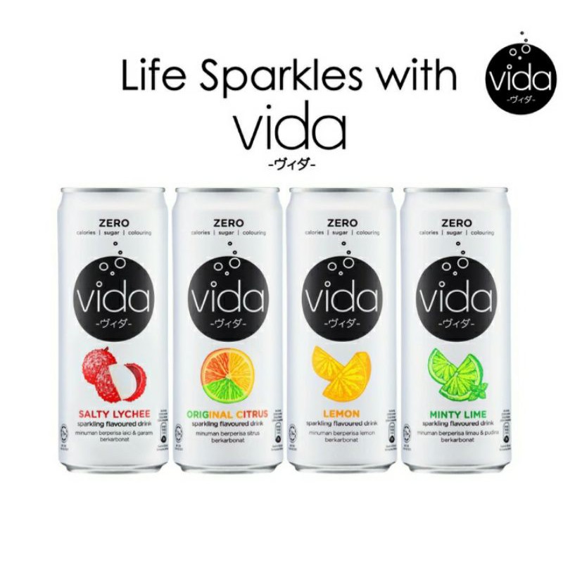 Vida Sparkling Drink (325ml x 24 Cans/1 Carton) | Shopee Thailand