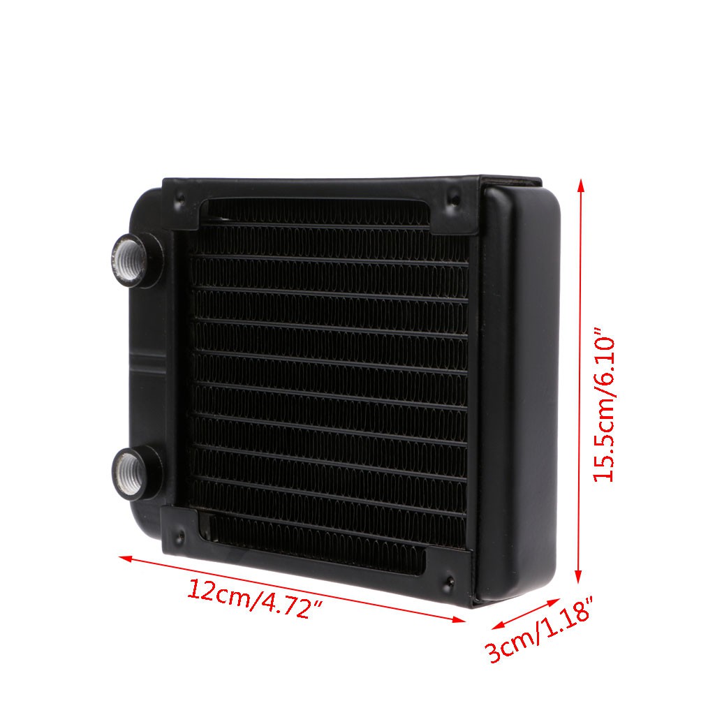 ☀S☀120mm Aluminum Computer Radiator Water Cooler 10 Tube CPU Heat Sink ...