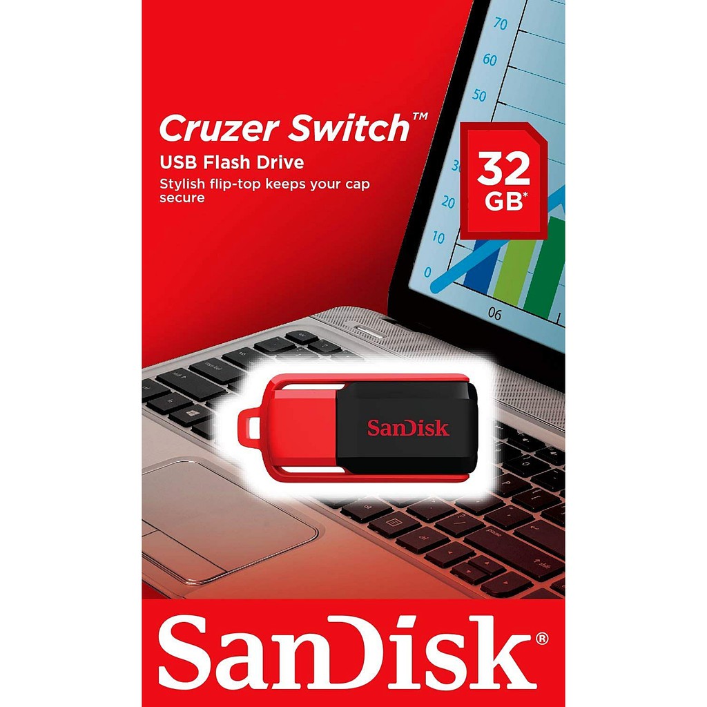 32 GB FLASH DRIVE (แฟลชไดร์ฟ) SanDisk Cruzer Switch CZ52 32GB USB 2.0 ...
