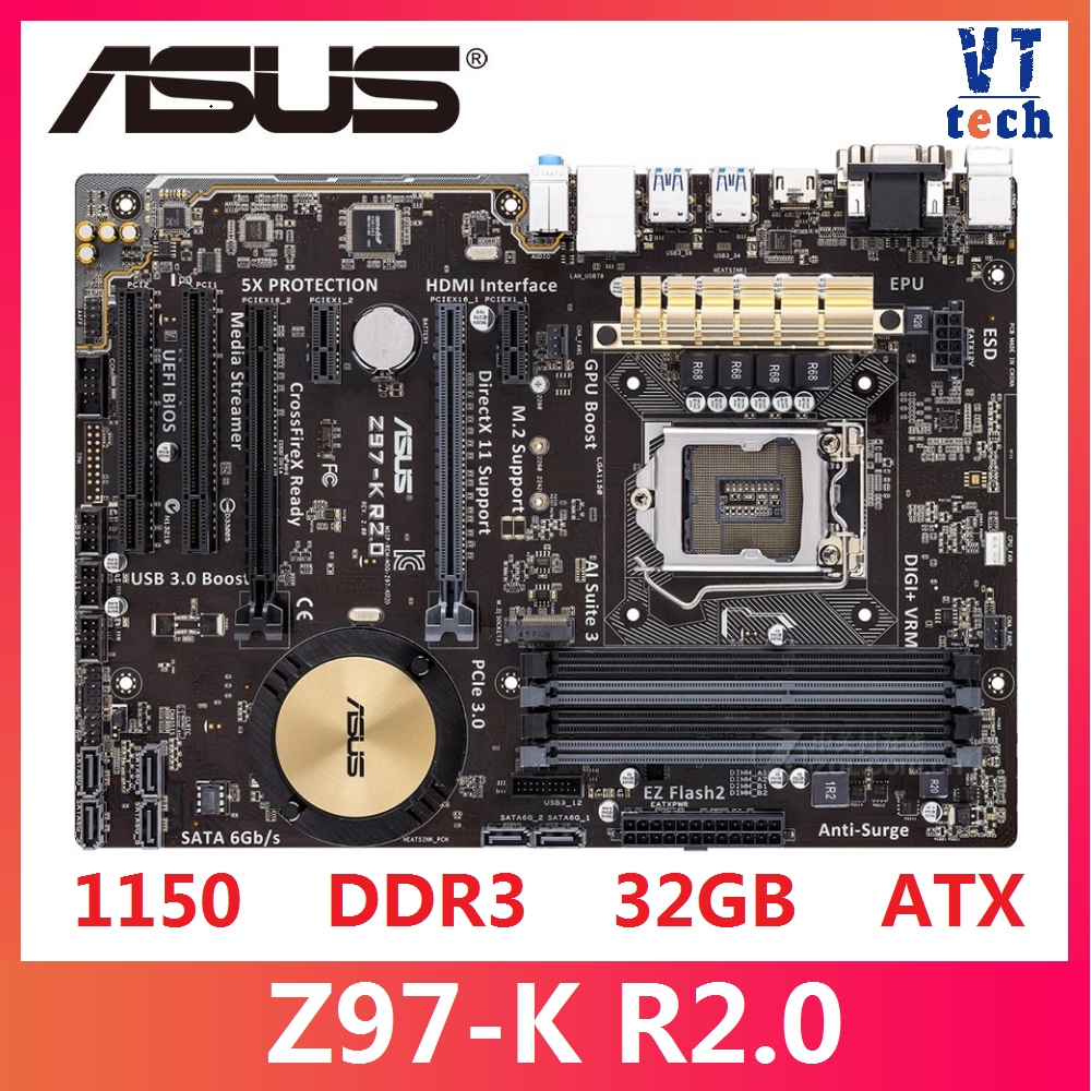 ASUS Z97-K R2.0 Z97-A LGA 1150 DDR3 i7 i5 i3 CPU 32G SATA3 USB2.0 UBS3.0 Z97 ใช้เมนบอร์ด ...