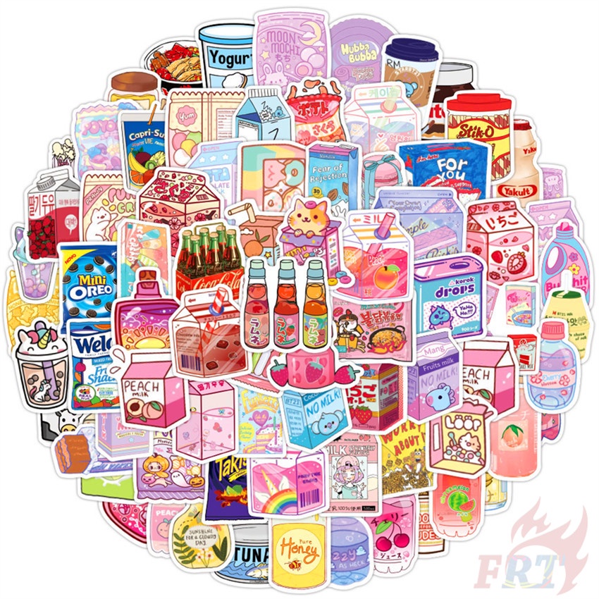Yummy Delicious Food Series 03 Snacks Drinks Candy Mini Stikers 100 ...