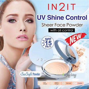 IN2IT UV SHINE CONTROL SHEER FACE POWDER แป้งฟ้า แป้งพัฟอินทูอิท ...