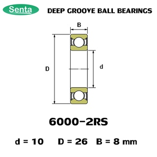 6000-2RS KOYO ตลับลูกปืนเม็ดกลม ฝายาง (DEEP GROOVE BALL BEARINGS) 6000 ...