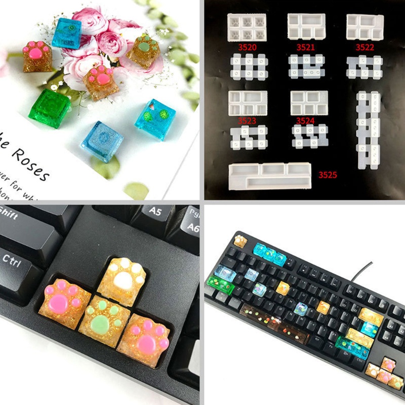 time* Silicone Mechanical Keyboard Key Cap DIY Clay Epoxy Resin Mould ...
