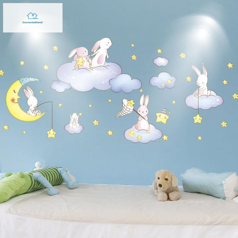 วอลเปเปอร์ติดผนังลายสร้างสรรค์สำหรับเด็ก ห้องนอน ผนังห้องนอน ของประดับตกแต่ง สติ๊กเกอร์การ์ตูน