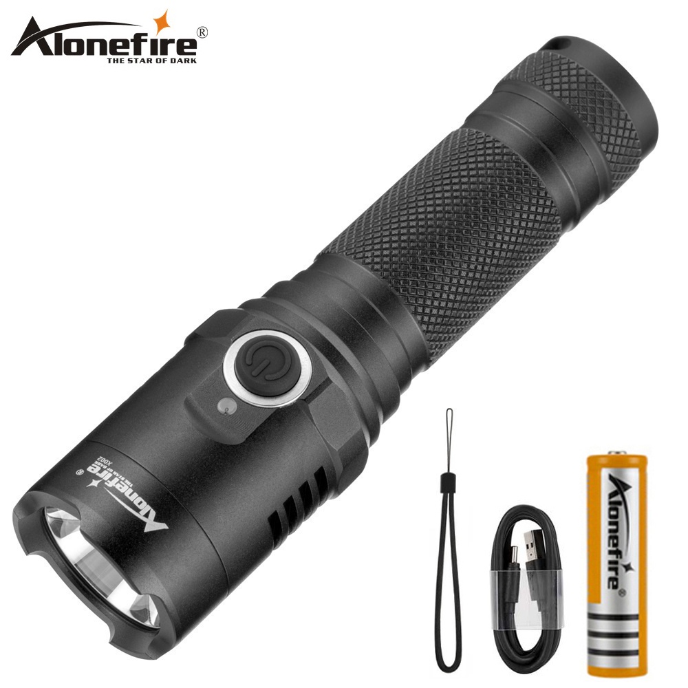 Alonefire X002 Cree T6 ไฟฉาย LED ยุทธวิธี ชาร์จ USB สําหรับตั้งแคมป์กลางแจ้ง 18650 | Shopee Thailand