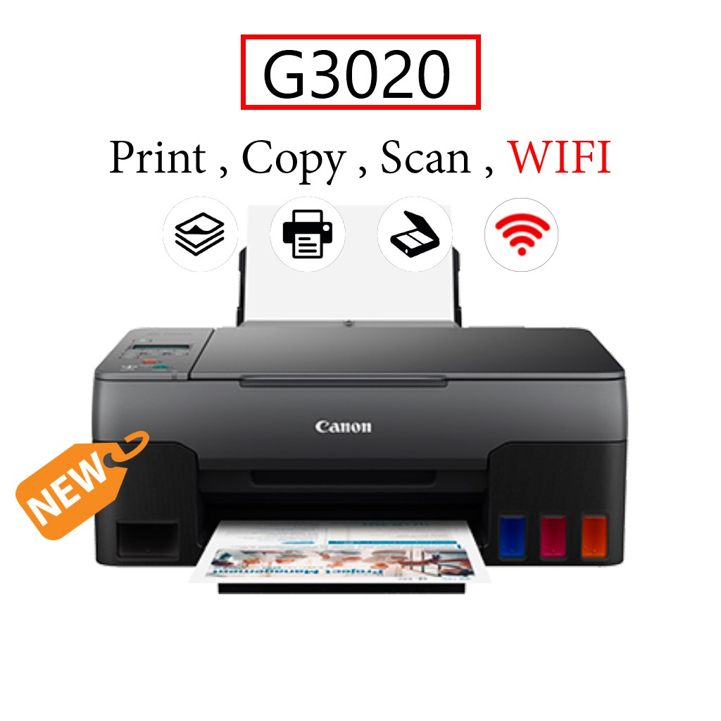 Canon Pixma G3020 WIFI รุ่นใหม่ล่าสุด พร้อมระบบอิ้งค์แทงค์ และ น้ำหมึก ...
