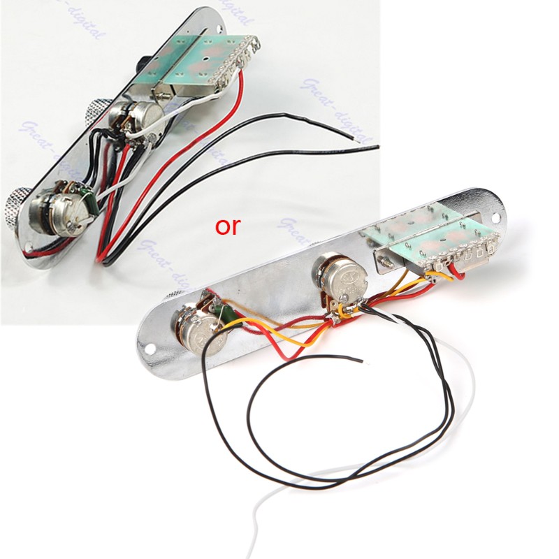 LIDU1 Chrome Knob Volume Tone Control Plate 3Way Switch Prewired Tele ...