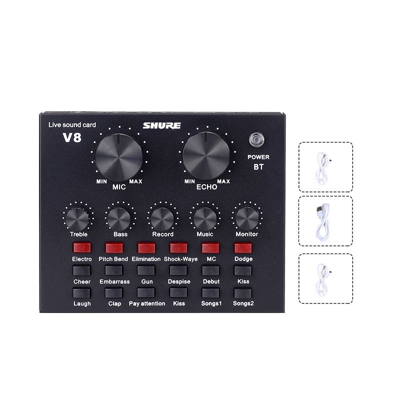 ไมค์คอนแดนเซอ ไมค์ไลฟ์สด (shure แท้ SM800 ไมโครโฟนคอนเดนเซอร์ +V8 ...