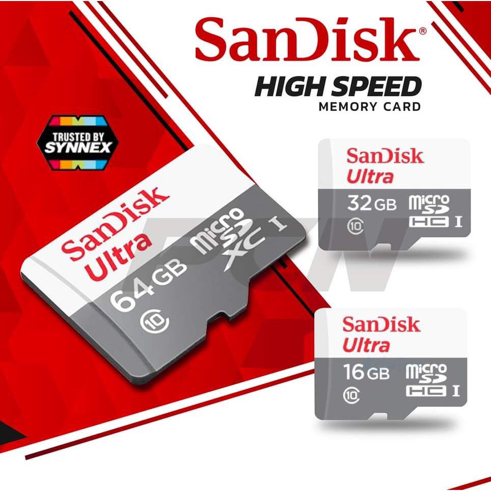 ไมโคร micro sd SANDISK ULTRA MicroSD Card 16G 32G 64G | Shopee Thailand