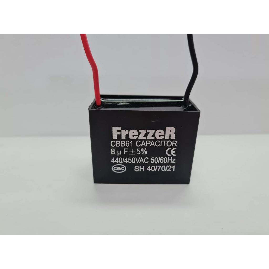 คาปาซิเตอร์ Capacitor แคปพัดลม แบบสายไฟ ยี่ห้อ Frezzer ขนาด 6uF ,7uF ...
