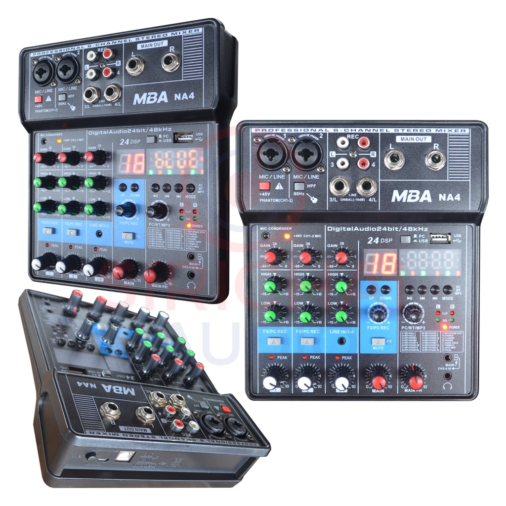 MIXER MBA รุ่น NA4 (มิกเซอร์4ช่อง USB&Bluetooth,Effectแท้) | Shopee ...