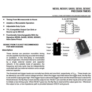 IC 555 NE555 NE555P SA555 SE555 DIP-8 Precision Timer Chip Oscillator ...