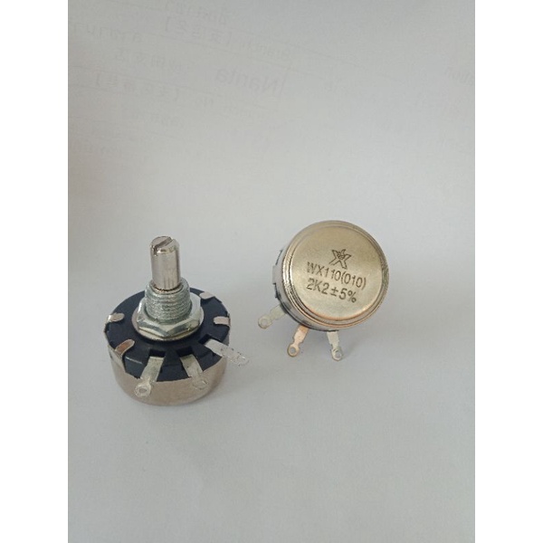 2.2K 1W วอลลุ่มแกนกลมยาว20มิลรวมเกลียว(แพ็ค1ตัว)วอลลุ่มไววาวส์WX110(010)2K2 VRหมุนปรับค่าแบบทน ...