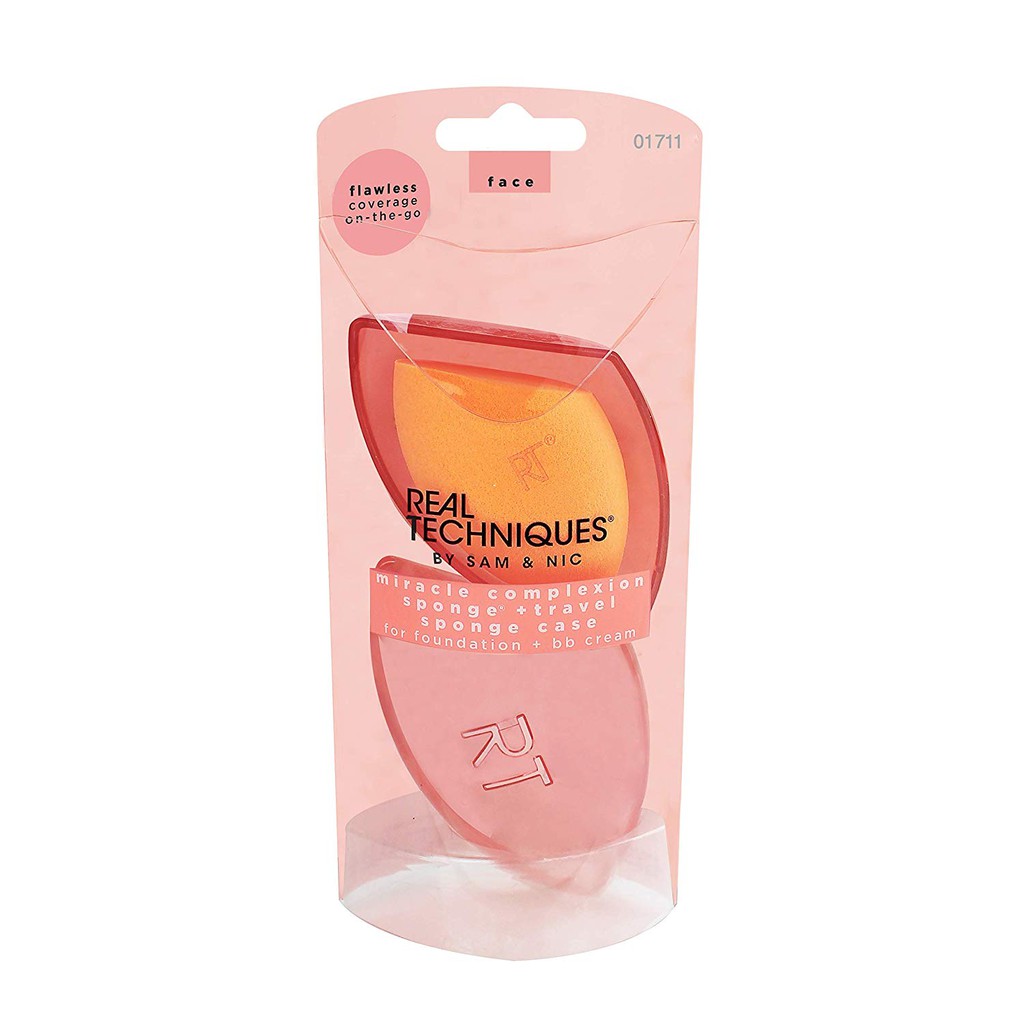 [ของแท้ 100%] REAL TECHNIQUES MIRACLE COMPLEXION SPONGE + TRAVEL SPONGE ...