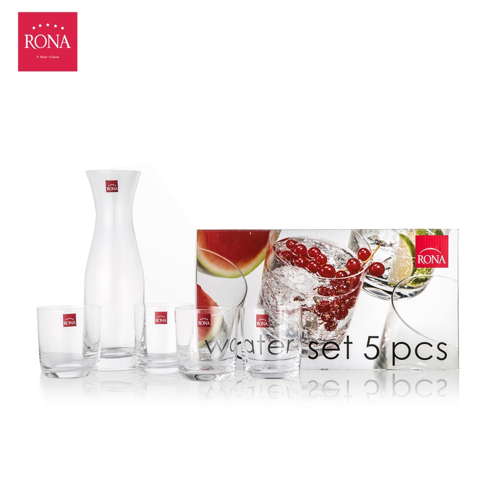 เซตขวดน้ำ Rona Water Set 5 (ขวด+แก้วน้ำ 4 ใบ) | Shopee Thailand