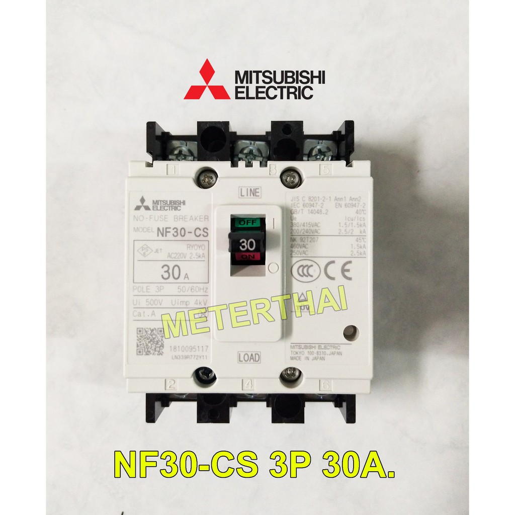 MITSUBISHI MCCB NF30-CS 3P 30A เบรคเกอร์มิตซูบิชิแท้ | Shopee Thailand