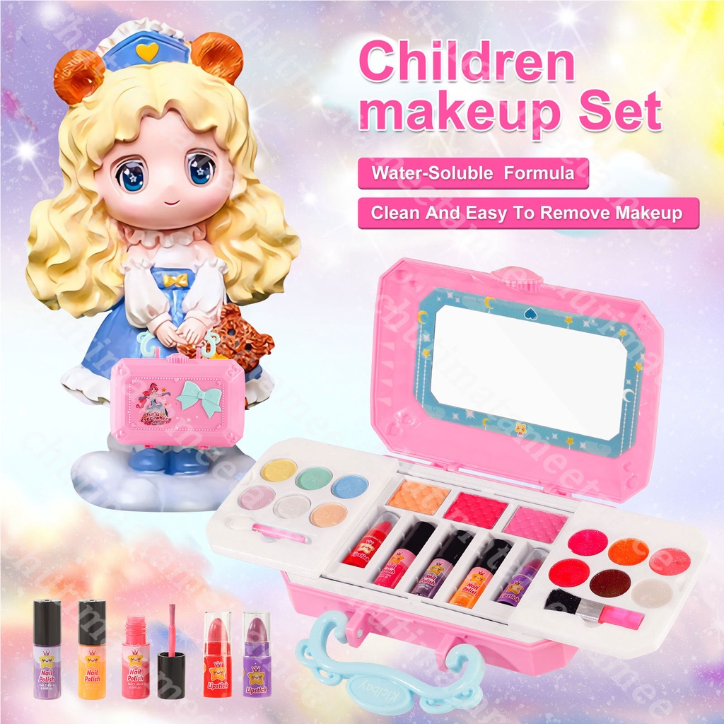【จัดส่งที่รวดเร็ว】Mini Box Make Up For Kids Girlเครื่องสำอางเด็ก ชุด ...