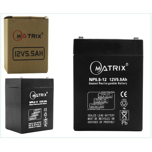 แบตเตอรี่ MATRIX UPS ขนาด 12V/5.5A ใช้กับเครื่องสำรองไฟ Battery 5.5Ah ...
