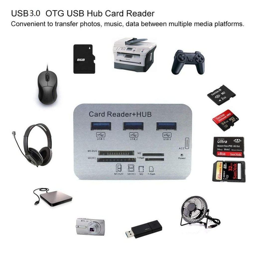 3 Port USB HUB V.3.0 + Card Reader Magictech (MT-20) ประกัน 1Y | Shopee Thailand
